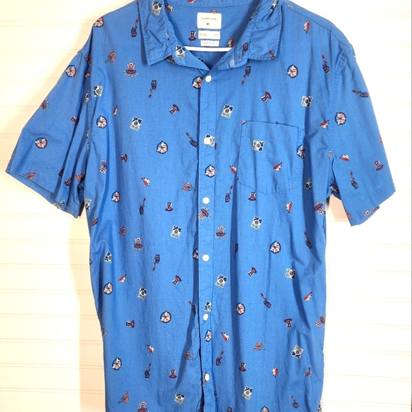 Quiksilver | Shirts | Quicksilver Mens Size L Buttonup 4th Of July ...